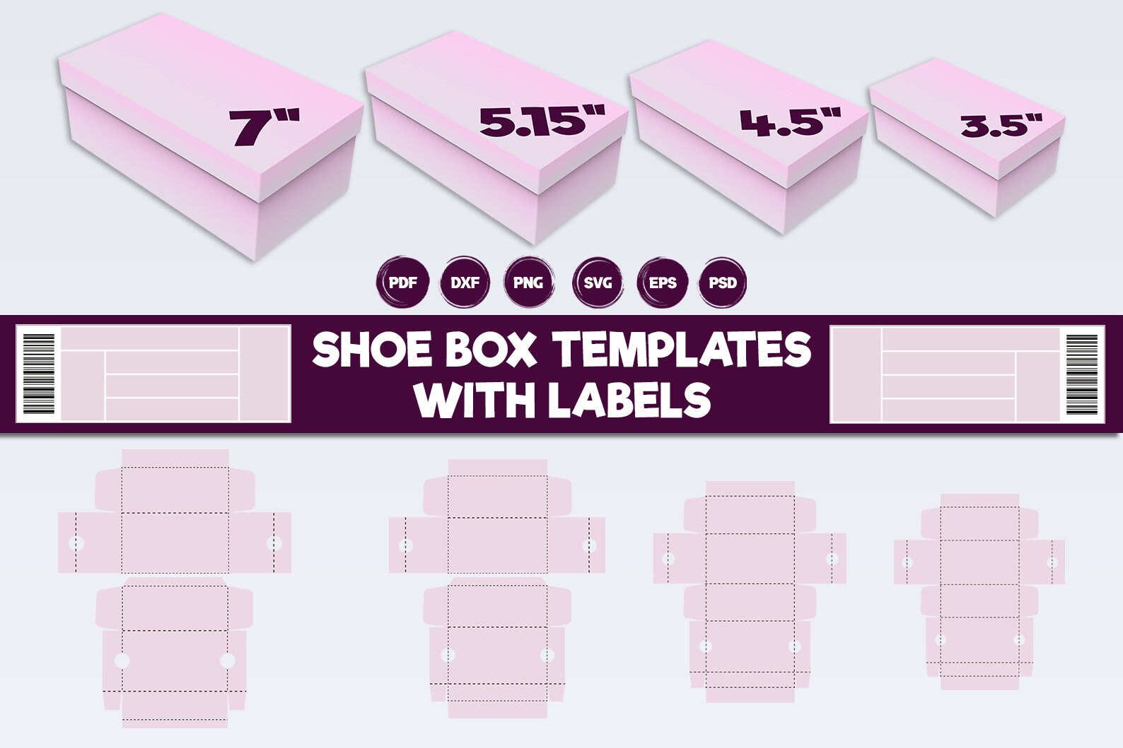 Shoe Box Template, Mini Sneaker Box Template, Valentine's Gift Box, Box ...