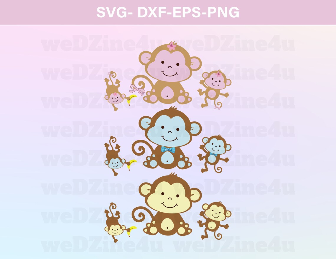 Monkey SVG. PNG . Cricut Cut Files, Silhouette, Monkey Boy, Girl.gender ...