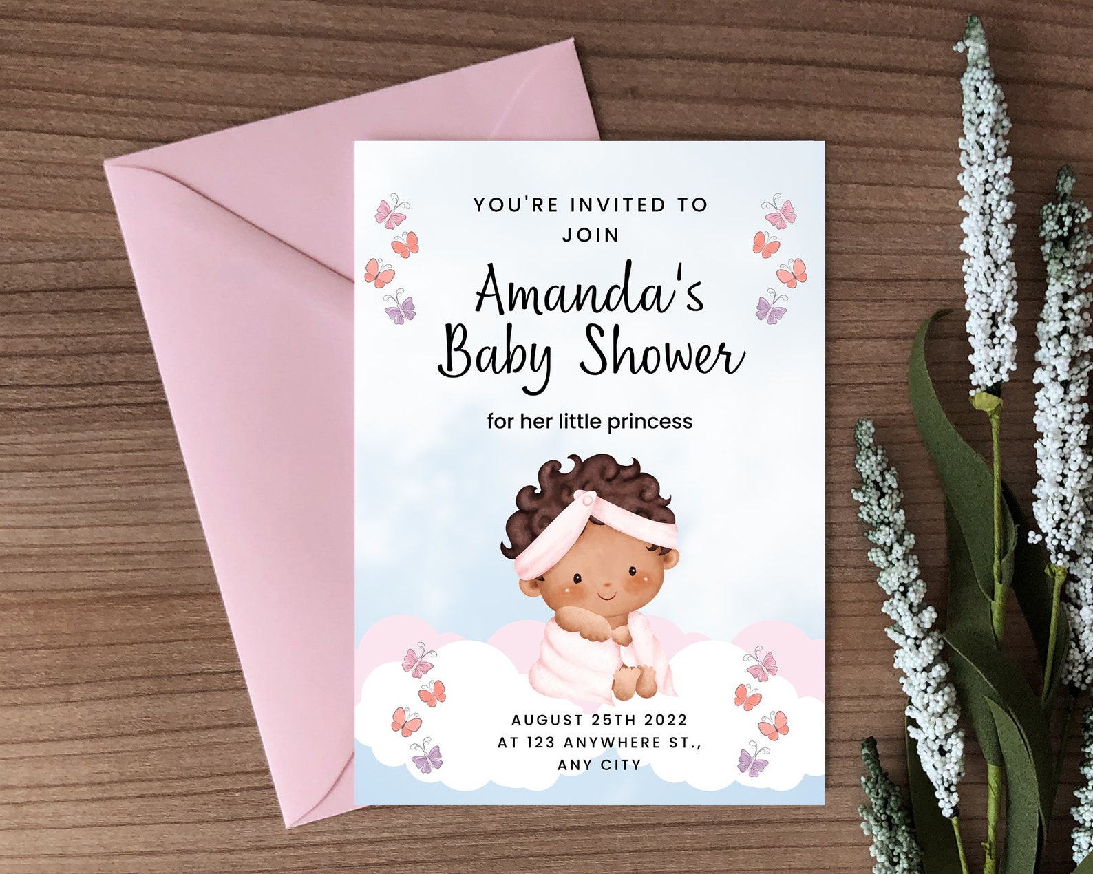 Black Baby Shower Invitation Template Black Themed Shower - Etsy