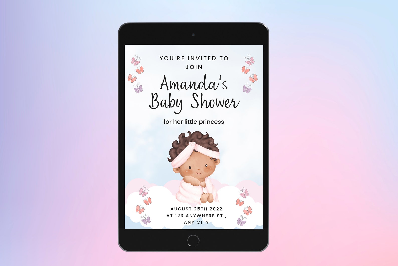 Black Baby Shower Invitation Template Black Themed Shower - Etsy