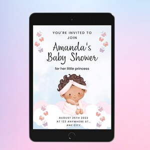 Black Baby Shower Invitation Template, Black Themed Shower Invitation ...