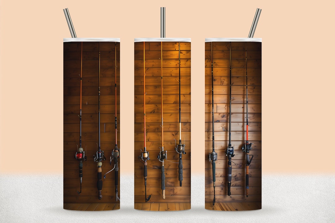20oz Fishing Tumbler Design, Fishing Rod Pattern, 20 30oz Tumbler ...