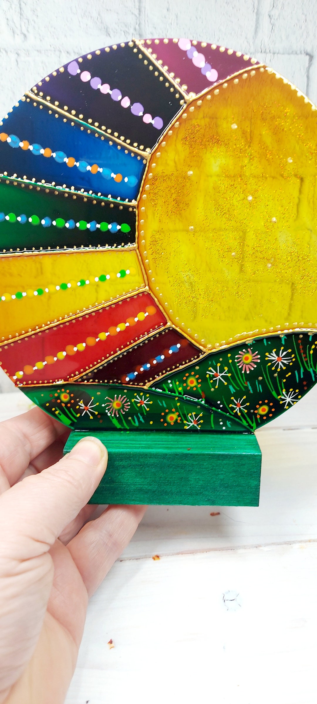 Free Standing Sun and Rainbow Sun Catcher - Small Dots - Etsy