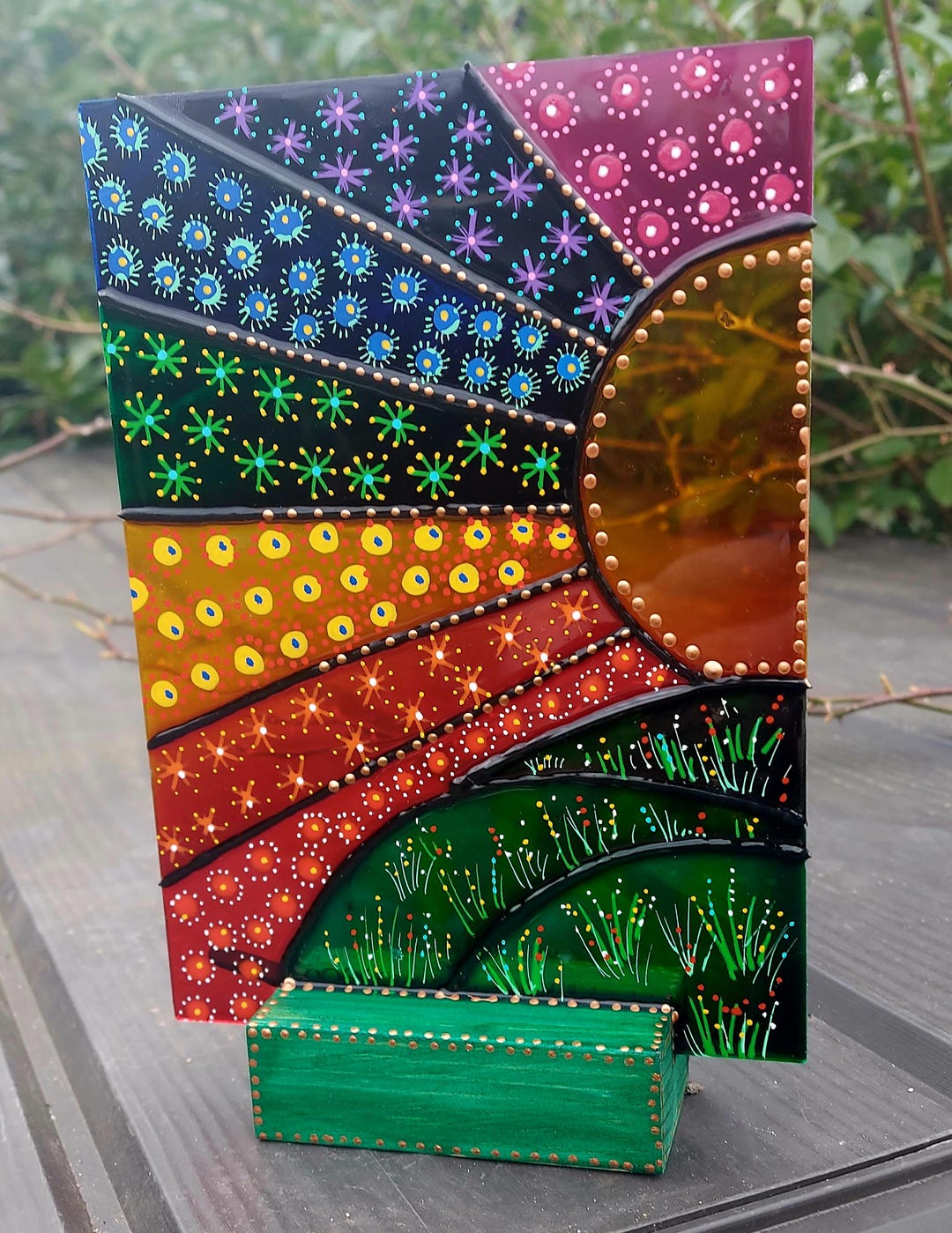 Free Standing Sun and Rainbow Sun Catcher - Hand Painted - Etsy