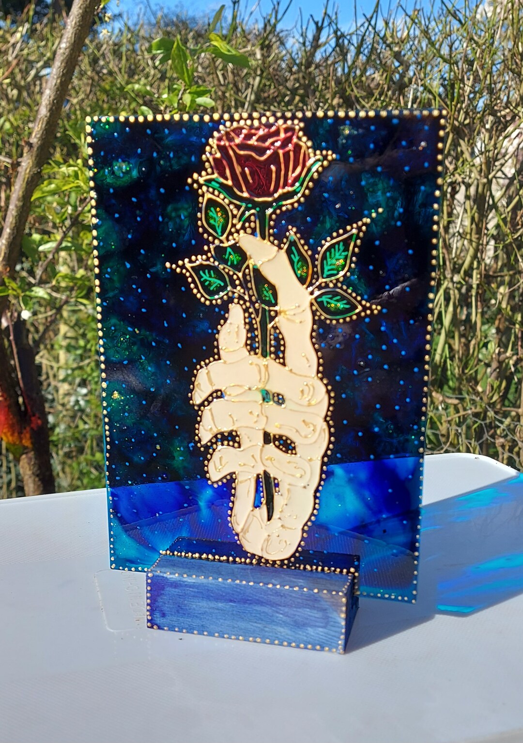 Free Standing Hand and Rose Sun Catcher - Etsy