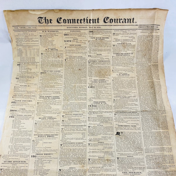 Antique Newspaper - Etsy