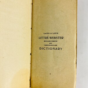1920 Laird & Lee English French Vintage Dictionary Small Miniature ...