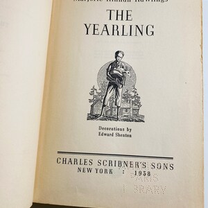 The Yearling FIRST EDITION Vintage Marjorie Kennan Rawlings Book Circa ...