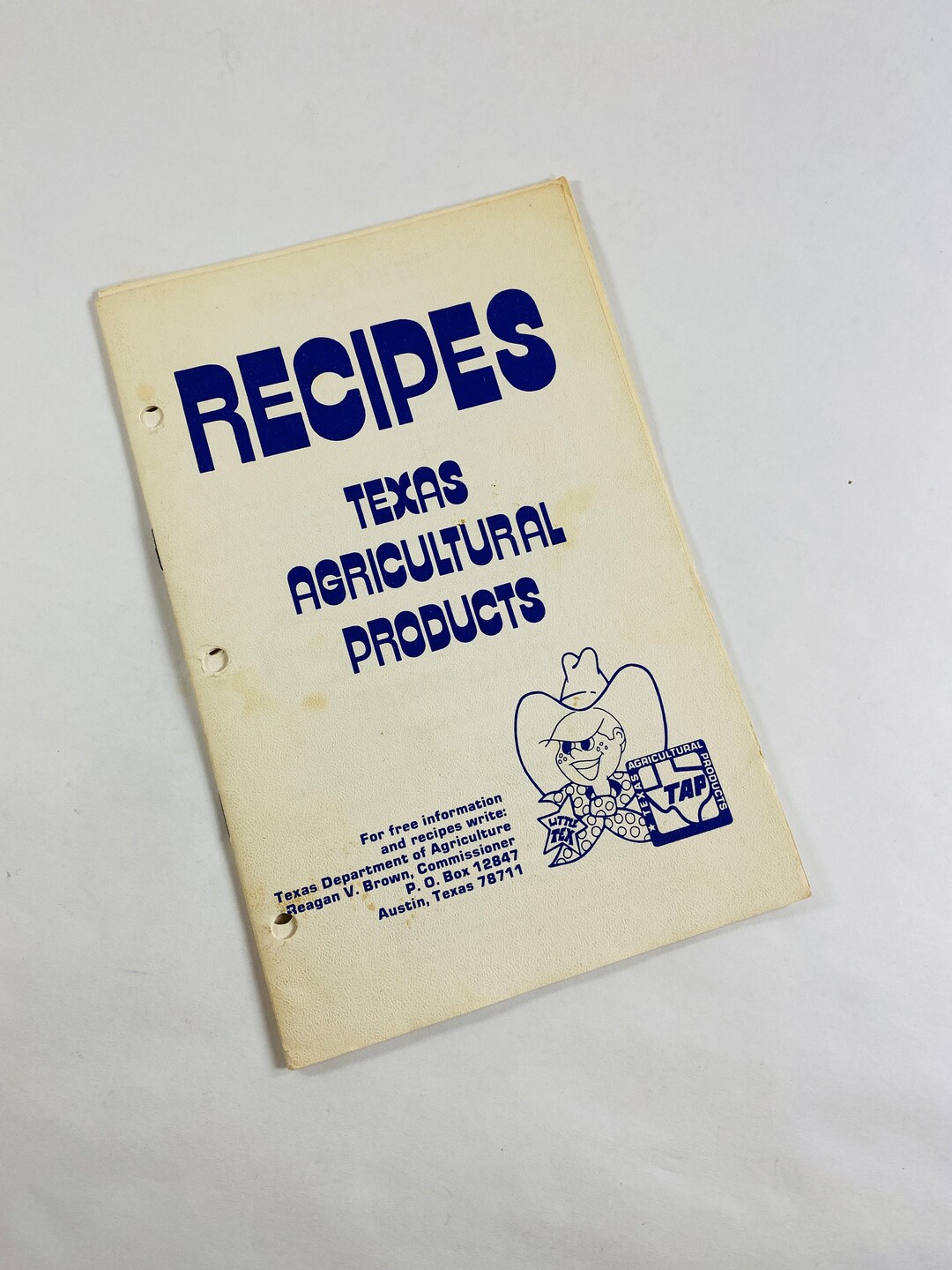 Texas Recipes & Agricultural Products Vintage Cookbook Booklet Chuck ...