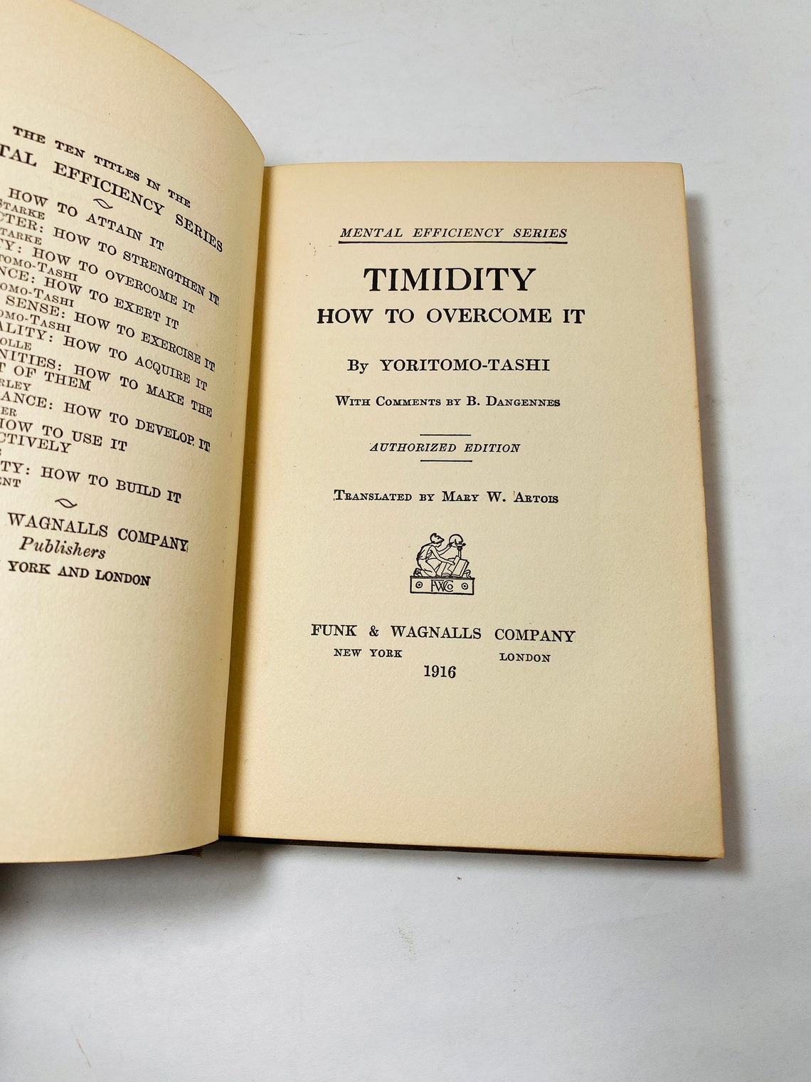 1915 Timidity How to Overcome It by Yoritomo-tashi Mental Efficiency ...