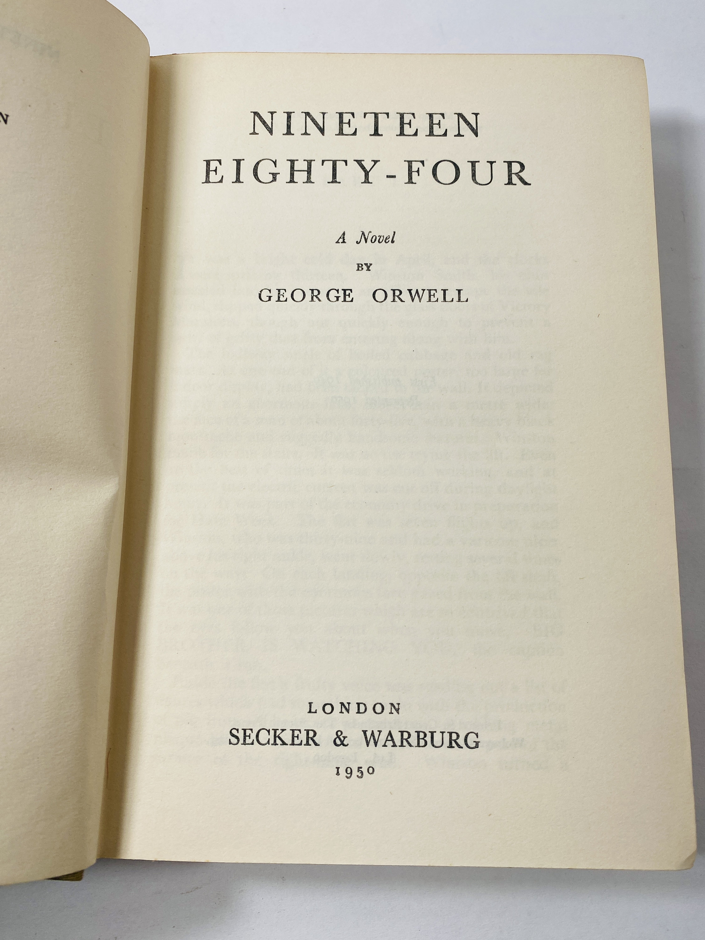 Nineteen Eighty-four George Orwell FIRST EDITION Second Printing London ...