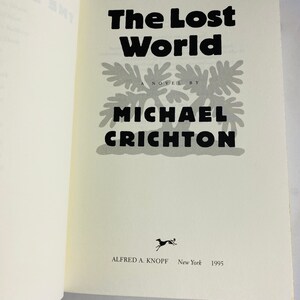 Lost World by Michael Crichton. FIRST Trade EDITION Vintage Book Circa 1995. Sequel to Jurassic ...