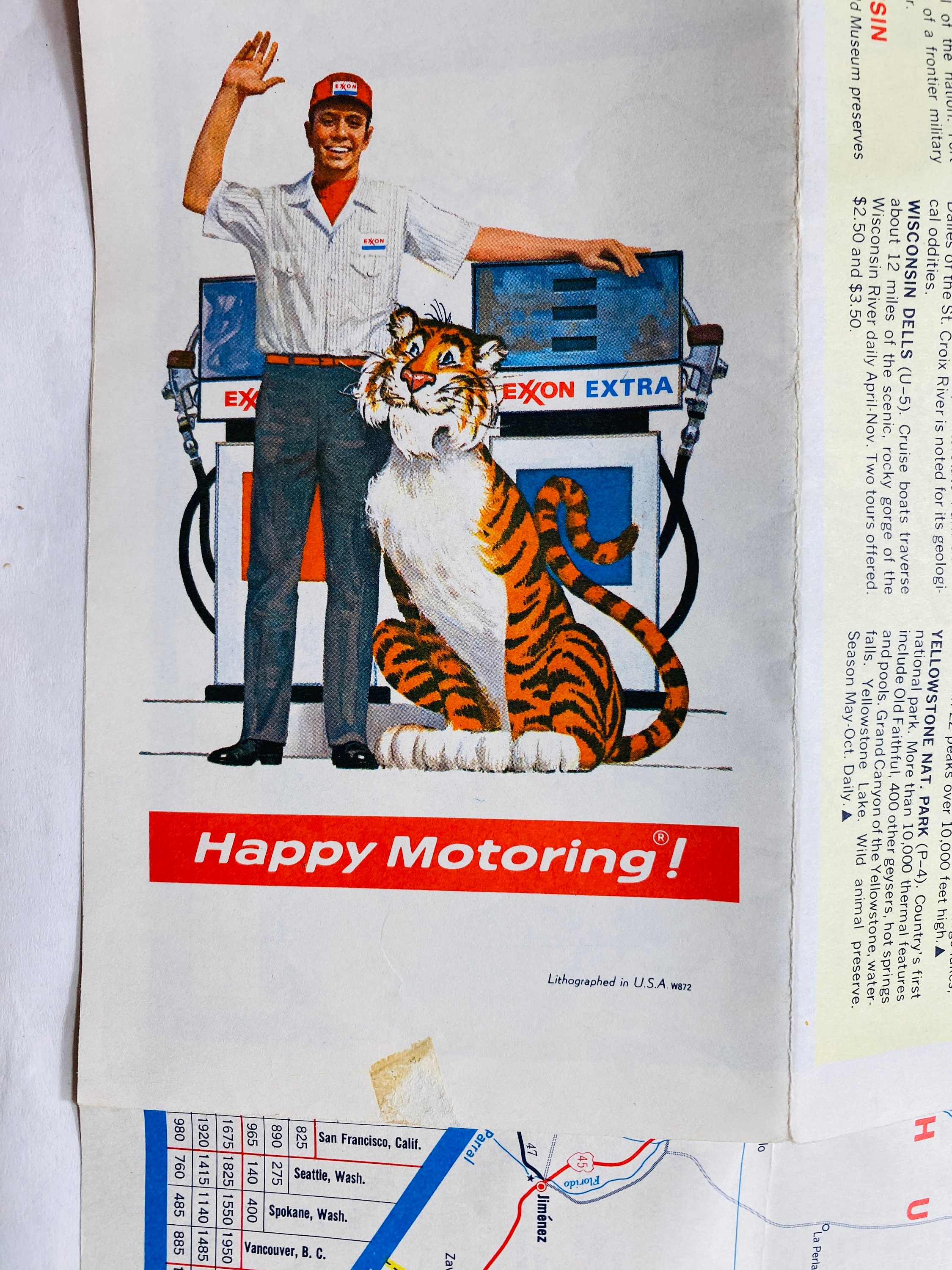 Exxon Vintage Road Map Lot Circa 1970 Happy Motoring! Texas Colorado ...