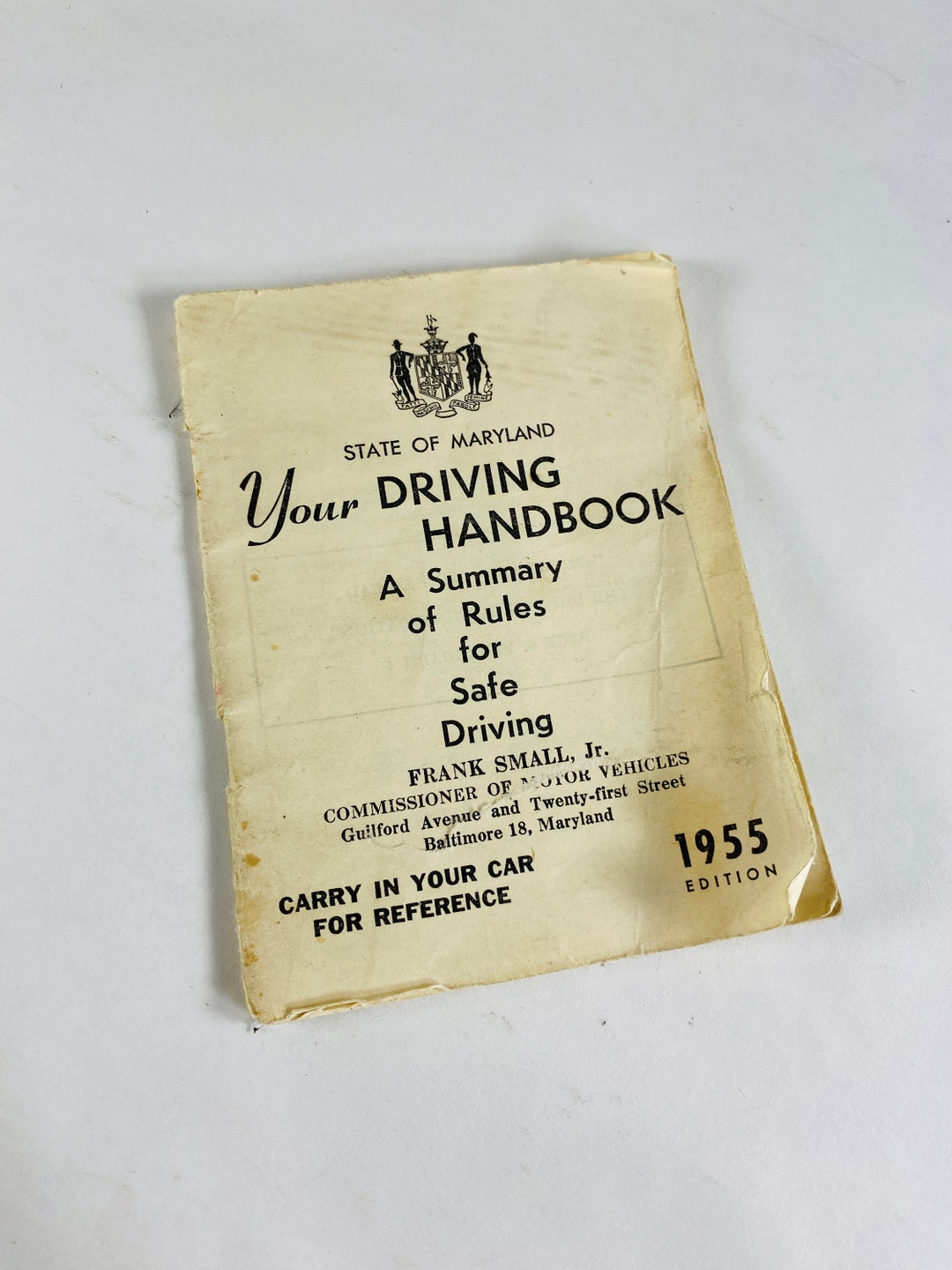 1955 Vintage Maryland Driving Handbook Original Car Operator Booklet ...