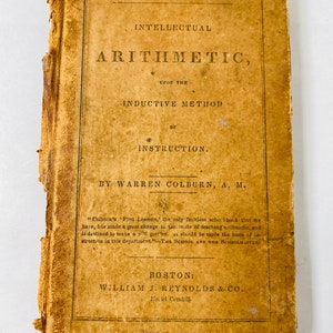 1849 Mathematics RARE Pre Civil War Arithmetic Textbook Inductive ...