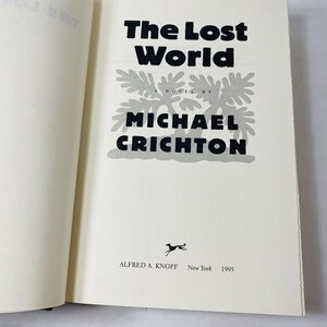 Lost World by Michael Crichton FIRST Trade EDITION Vintage Book Circa 1995 Sequel to Jurassic ...