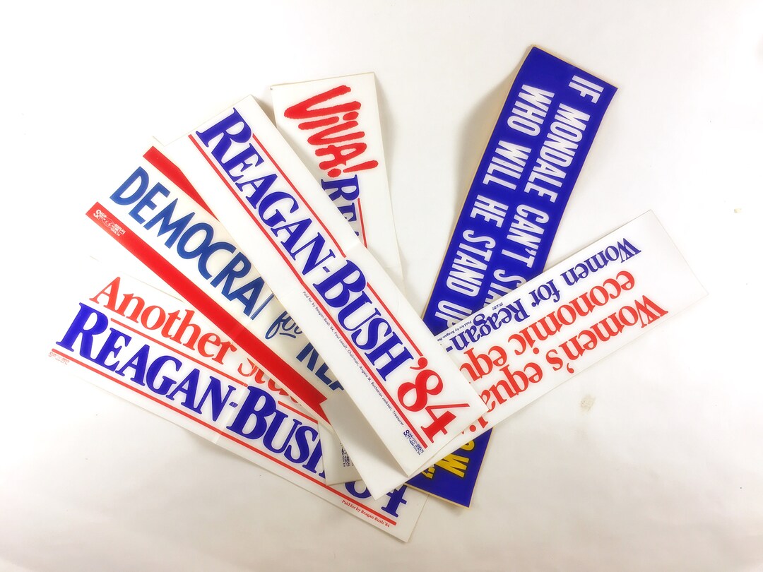 1984 Reagan Bush Presidential Election Bumper Sticker UNUSED Vintage ...