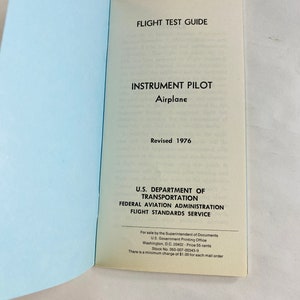 1976 Vintage Instrument Pilot Flight Test Guide Airline Aircraft ...