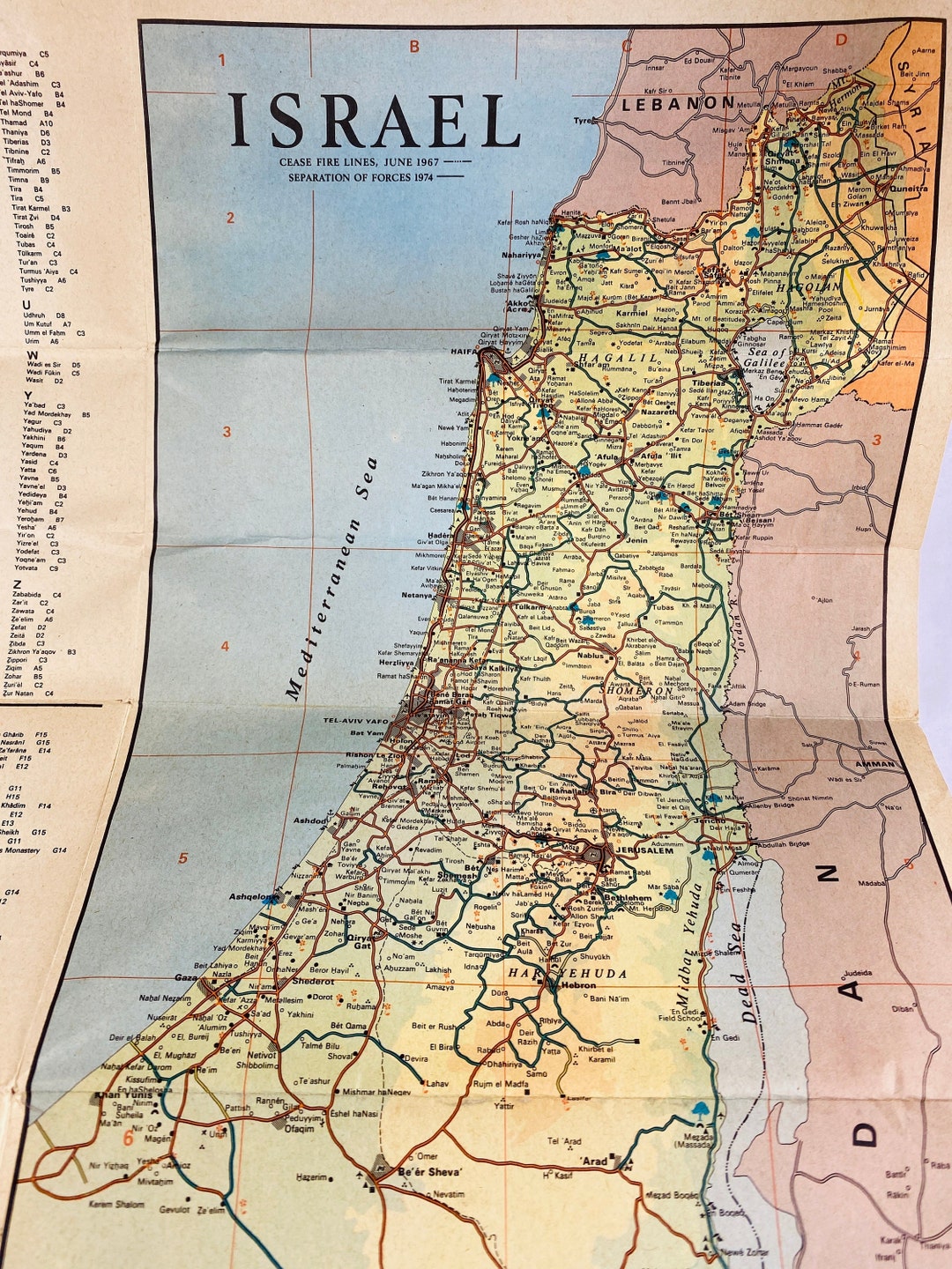 1975 Map of Israel Tourist Brochure Issued by Ministry of Tourism ...