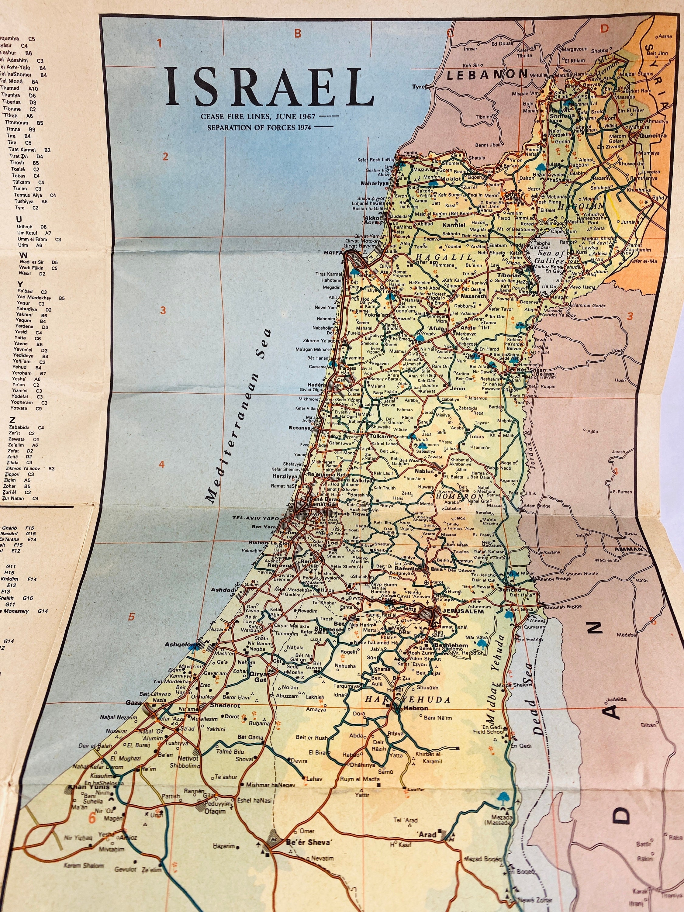 Tourist Map Of Israel
