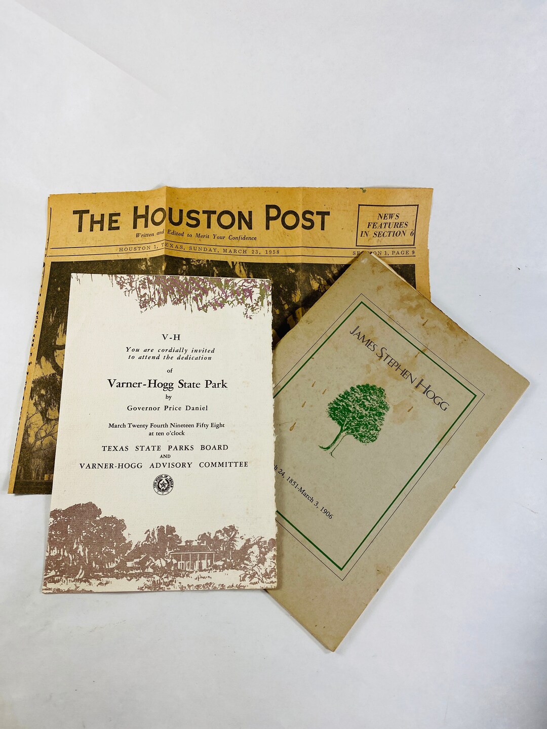 1958 Varner Hogg Houston Family Vintage Dedication News Article & Texas ...