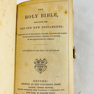 Antique Holy Bible Circa 1887 Vintage Oxford Leather Book KJV King ...