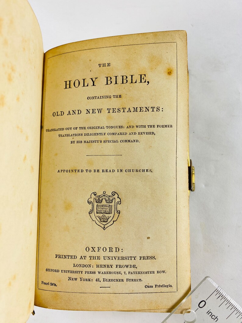 Antique Holy Bible Circa 1887 Vintage Oxford Leather Book KJV - Etsy