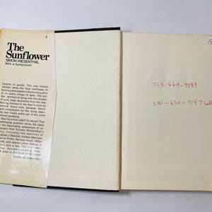 Simon Wiesenthal the Sunflower Vintage Book Circa 1976 With Handwritten ...