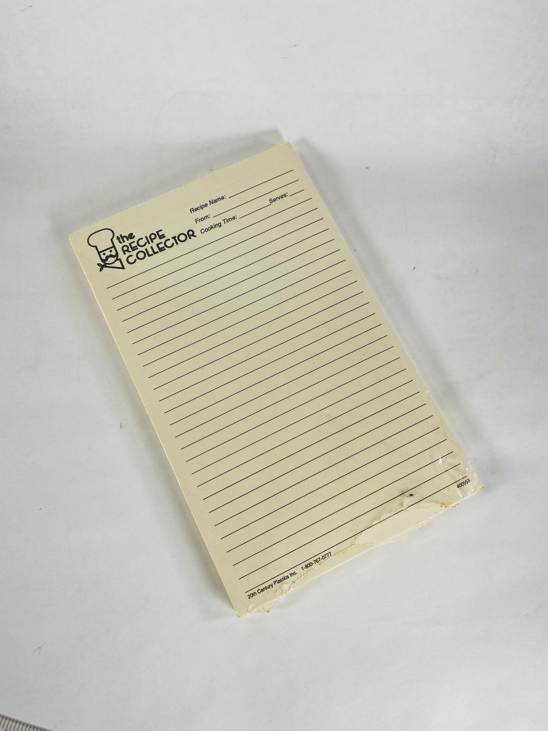Vintage Recipe Collector Notepad Recipe Cards, Lined Front and Back ...