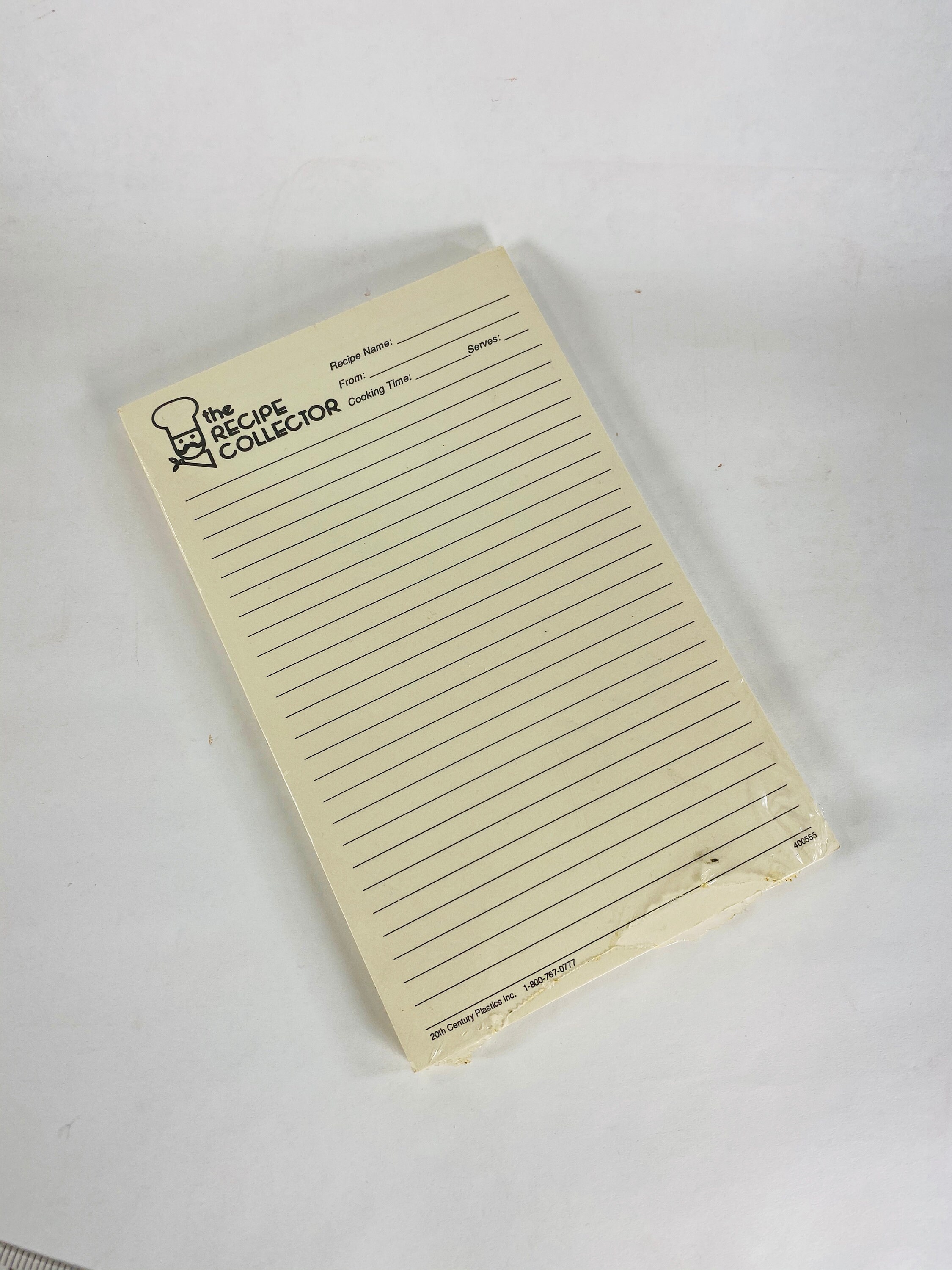 Vintage Recipe Collector Notepad Recipe Cards Lined Front and - Etsy