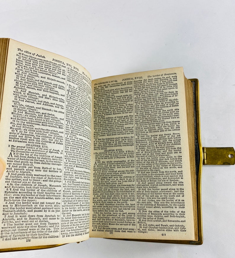 Antique Holy Bible Circa 1887 Vintage Oxford Leather Book KJV - Etsy