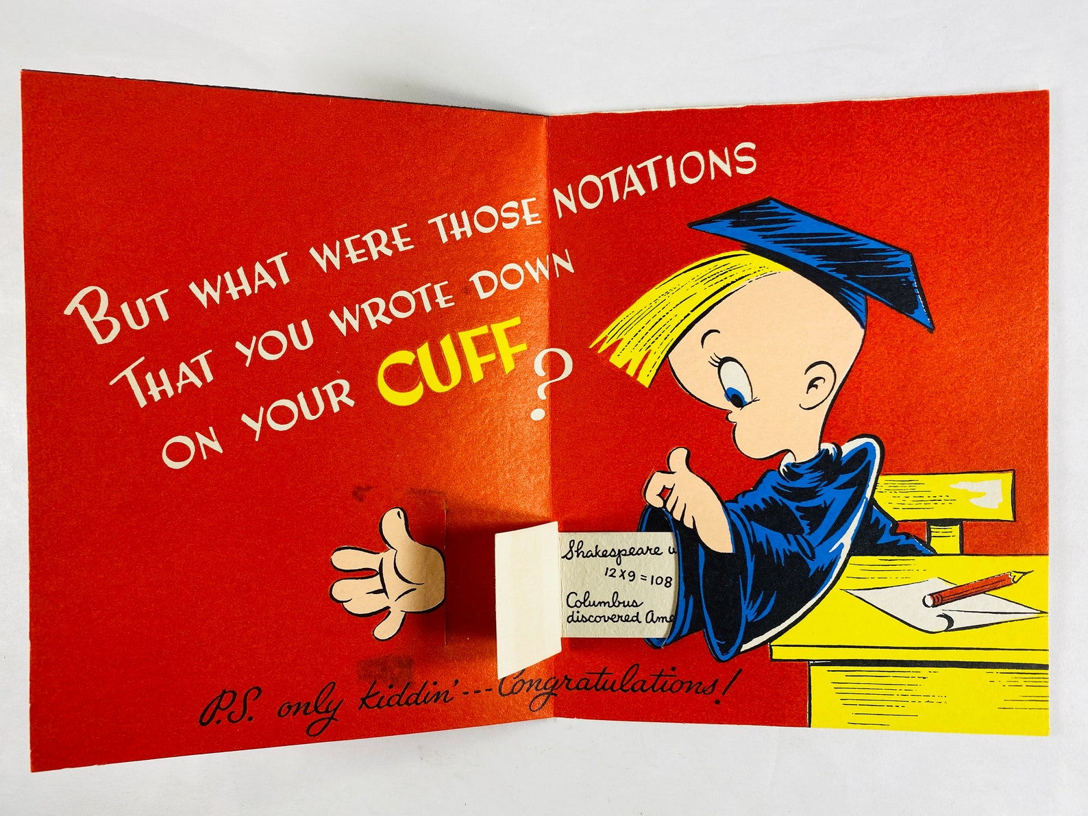 1950 Barker Cards Vintage Graduation Congratulations Card UNUSED ...
