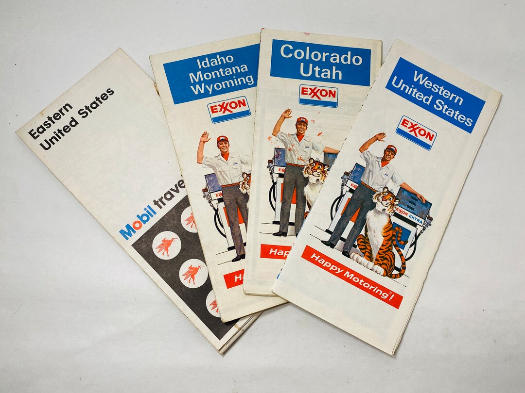 Exxon Vintage Road Map Lot Circa 1970 Happy Motoring! Texas Colorado ...