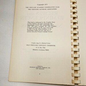 SIGNED New Orleans Recipes and Reminiscences Vintage Spiral Cookbook ...