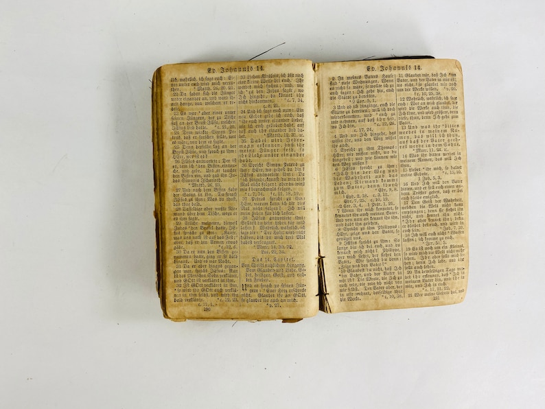 1866 German New Testament Holy Bible With Worn Leather Cover in Poor ...