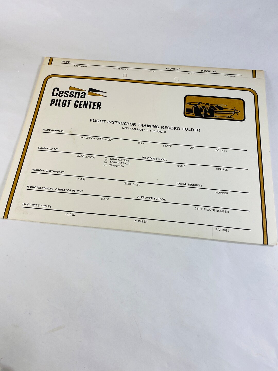 1978 Cessna Vintage UNUSED Pilot Center Instructor Training Record ...