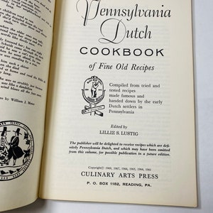 Pennsylvania Dutch Cookbook Circa 1969 Vintage Amish Recipes Paperback ...