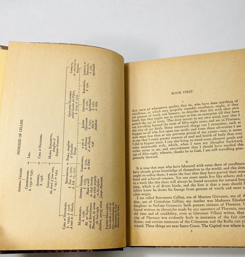 Benvenuto Cellini Vintage Autobiography Book Circa 1930 About This ...