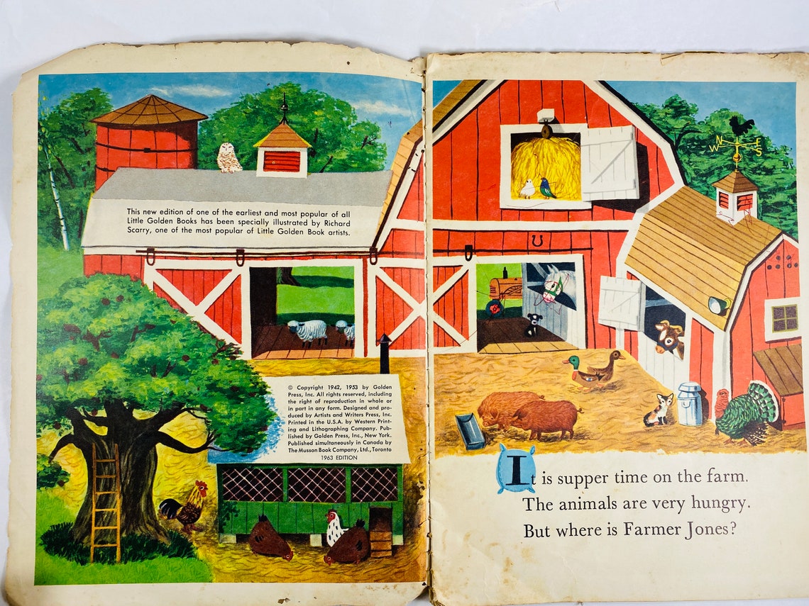 1963 Richard Scarry Animals of Farmer Jones Vintage | Etsy