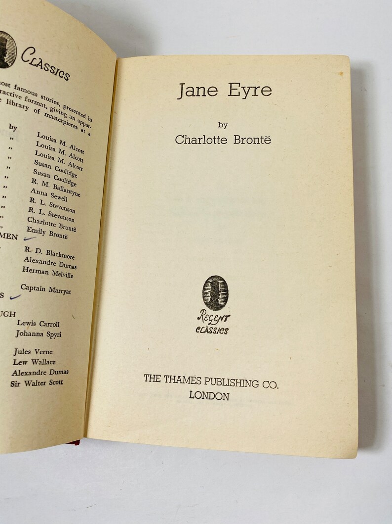 1966 Jane Eyre by Charlotte Bronte Vintage Book Printed in London ...