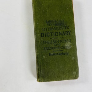 1920 Laird & Lee English French Vintage Dictionary Small Miniature ...