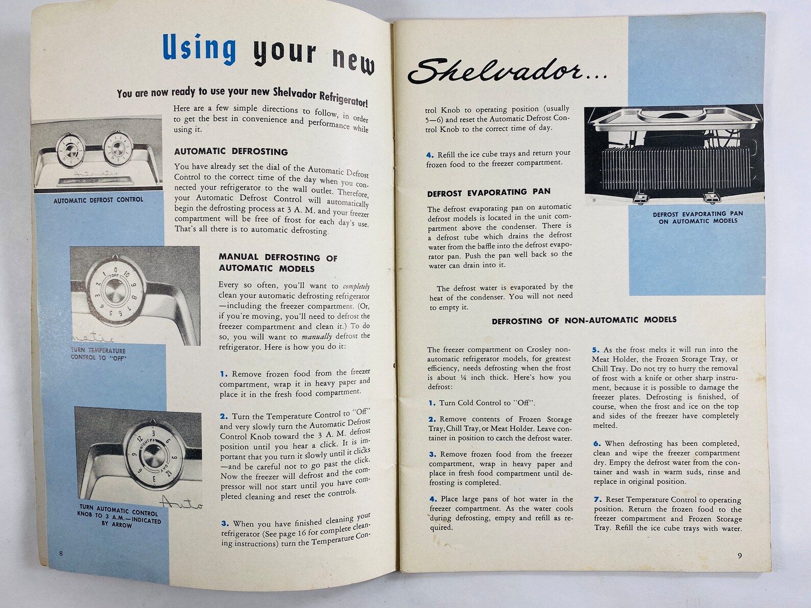Crosley Shelvador Vintage Electric Refridgerator Owners Manual Circa ...