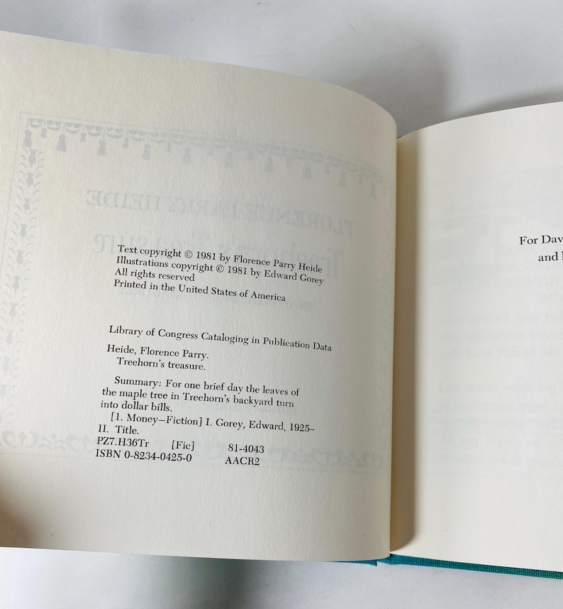 1981 Treehorn's Treasure Illustrated by Edward Gorey FIRST EDITION ...