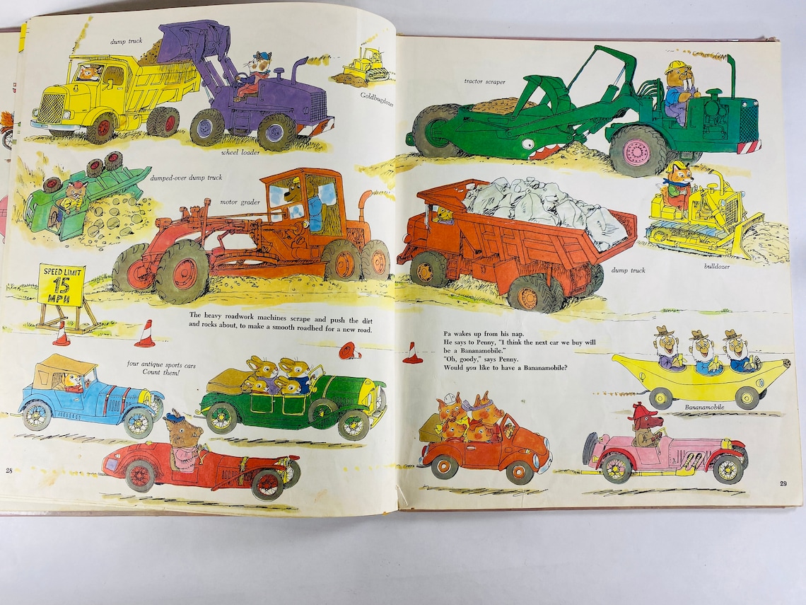 Richard Scarry Cars and Trucks and Things That Go LARGE | Etsy