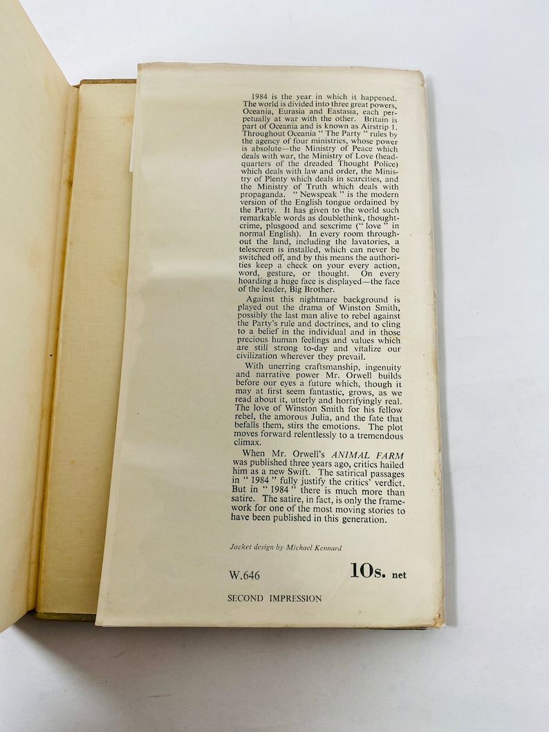 Nineteen Eighty-four George Orwell FIRST EDITION Second Printing London ...