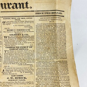 1836 Connecticut Courant Newspaper Circa May 16, 1836 GENUINE Antique ...