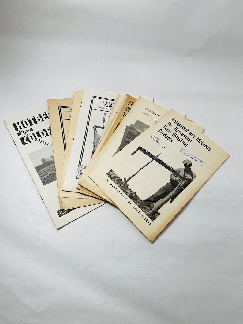 1940s Vintage Agriculture Department Farm Booklets off Grid Homestead ...