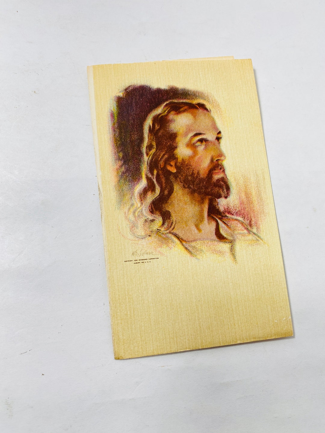 1950 Vintage Jesus Christ Card Holy Folding Card Christian Collectible ...