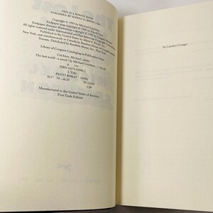 Lost World by Michael Crichton FIRST Trade EDITION Vintage Book Circa 1995 Sequel to Jurassic ...