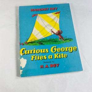 1971 Curious George Flies a Kite Vintage Scholastic Paperback Book by ...
